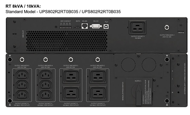 ИБП Delta RT-Series 8 кВА/ 8 кВт L, без батарей 2U, клеммник