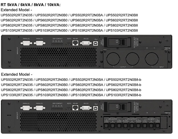 ИБП Delta RT-Series 8 кВА/ 8 кВт L, без батарей 2U, клеммник